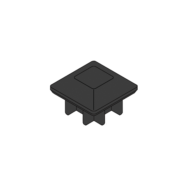 Plastic Cap Black Hollow Over 50x50