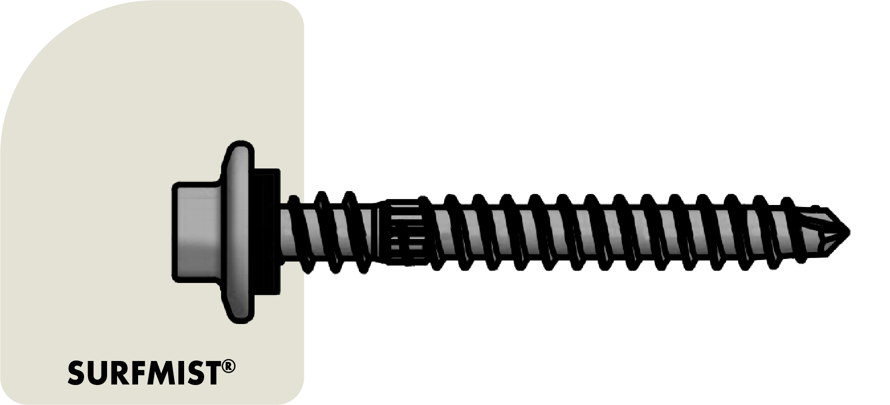 Screw BUILDEX Roof Zip M6-11x50 CL4 Surfmist (1000)