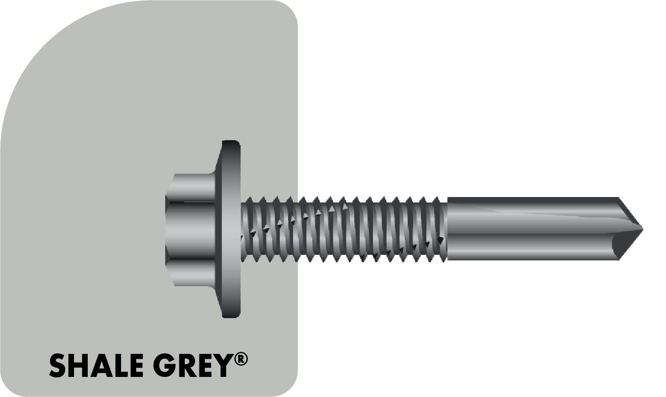 Screw SDM S500 Hex 12-24x50 CL4 +Seal Shale Grey (100)