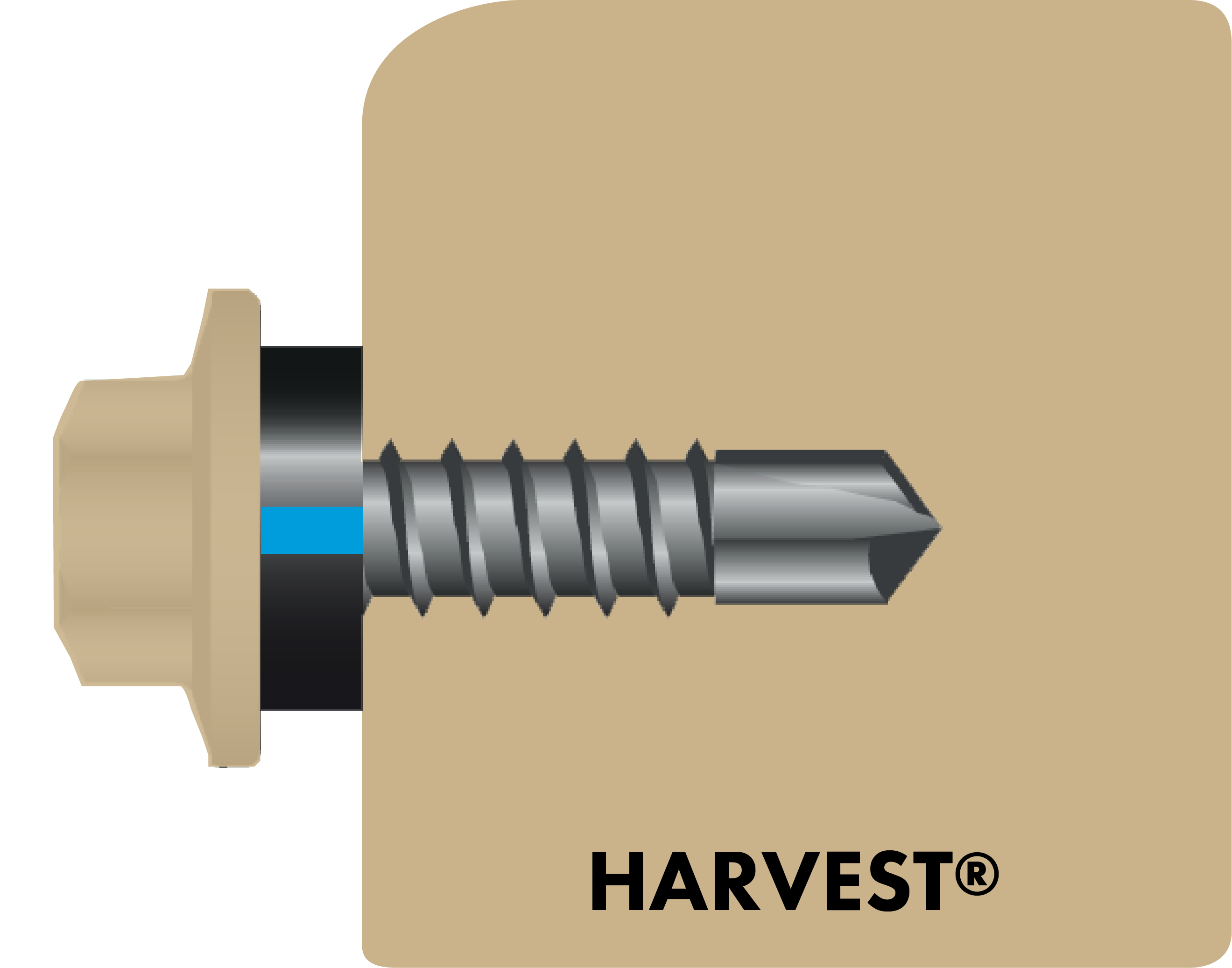 Screw SDM BREMICK Hex B8 10-16x16 +Seal Harvest (100)