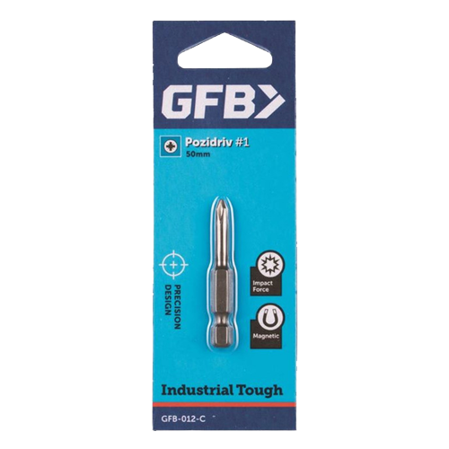 Pz1 x 50mm Pozidriv 1/4" Hex Shank Power Bit