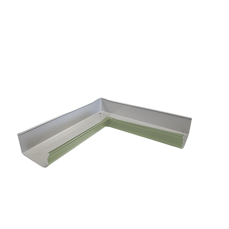 Gutter Quad 150LF Fabricated INTERNAL Corner Colorbond Pale Eucalypt